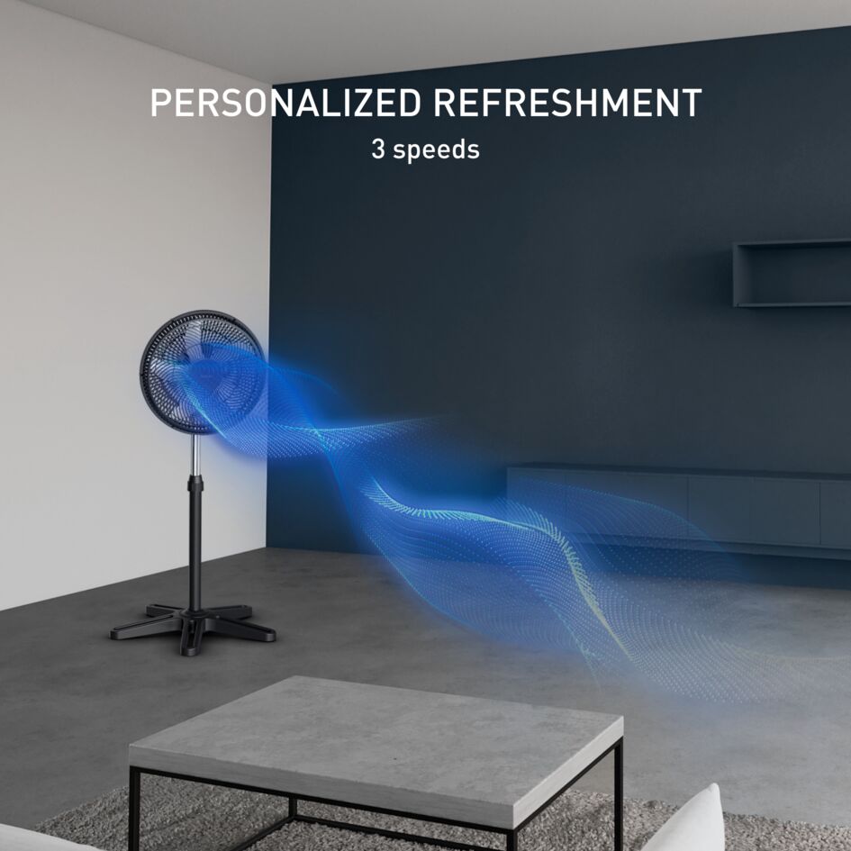 (NEW) Tefal Turbo Essential 15inch Stand Fan VF3110, Powerful, Energy ...